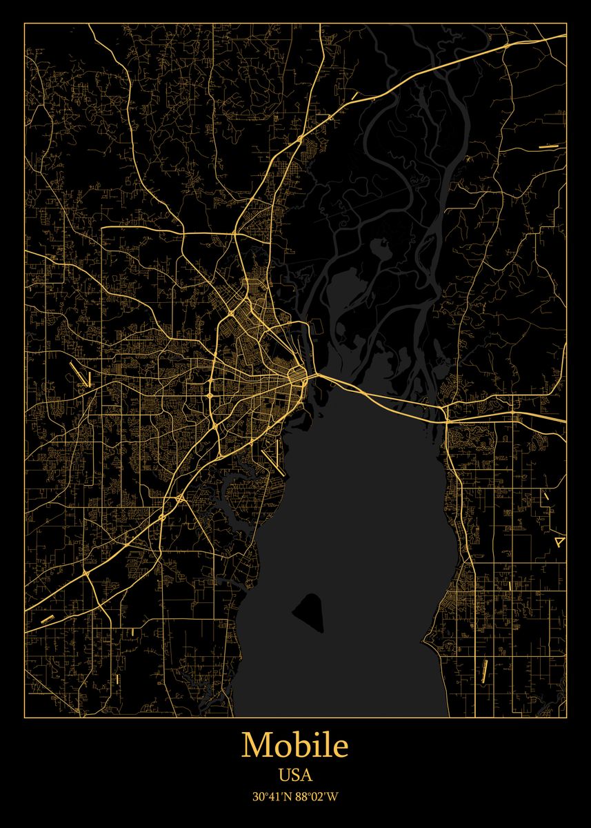 'Mobile USA' Poster, picture, metal print, paint by Iwoko | Displate