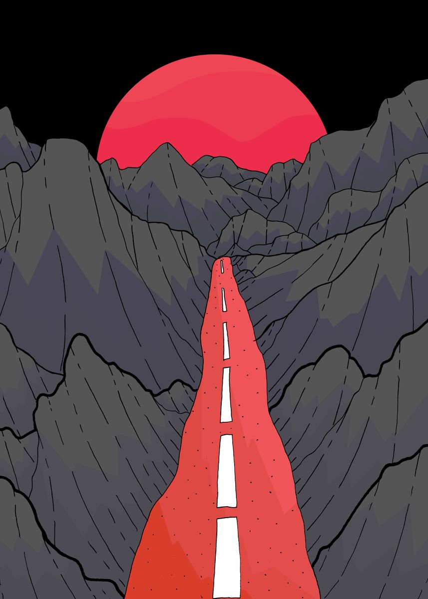 'The Red road' Poster by Steve Wade | Displate