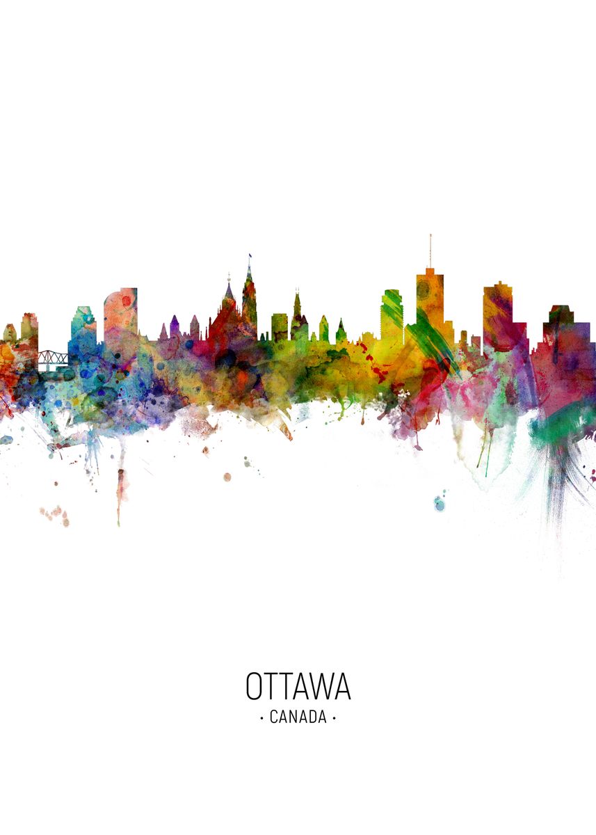 'Ottawa Canada Skyline' Poster by Michael Tompsett | Displate