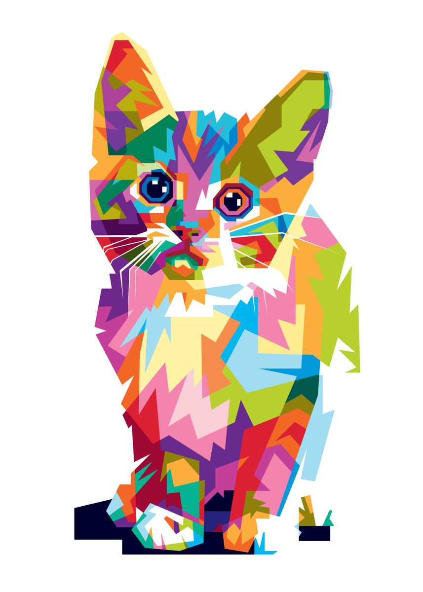 'Full Color Cat' Poster, picture, metal print, paint by putraji putraji ...