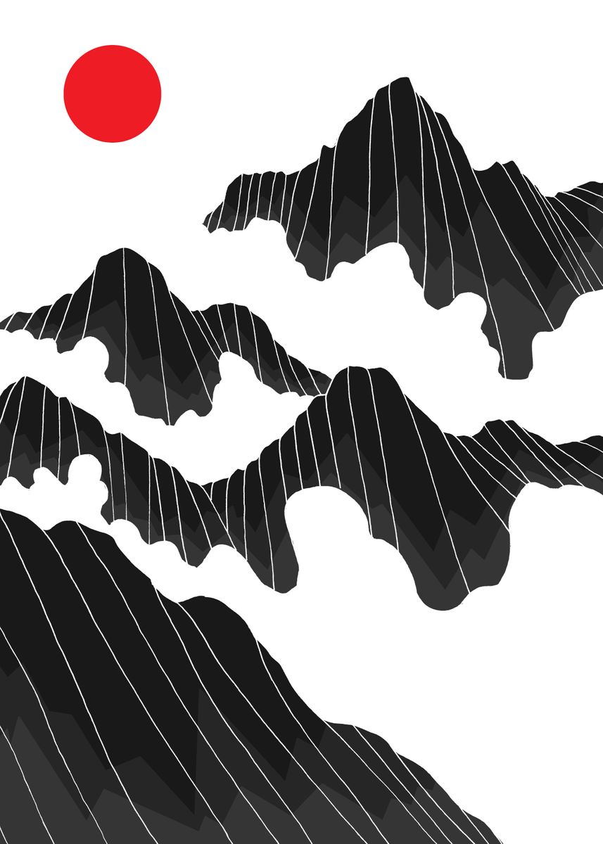 'The small red sun' Poster, picture, metal print, paint by Steve Wade ...