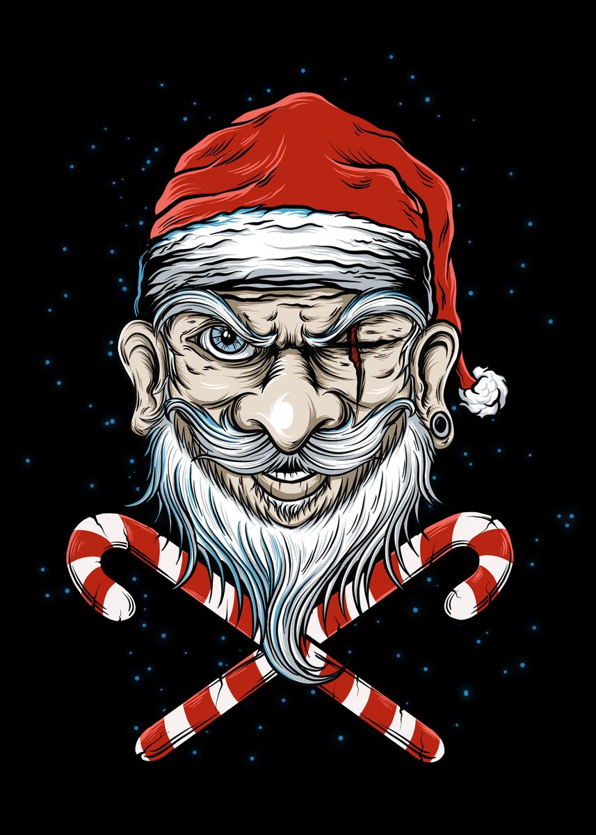 'Badass Santa' Poster by bhahtiar nugroho adiputro | Displate