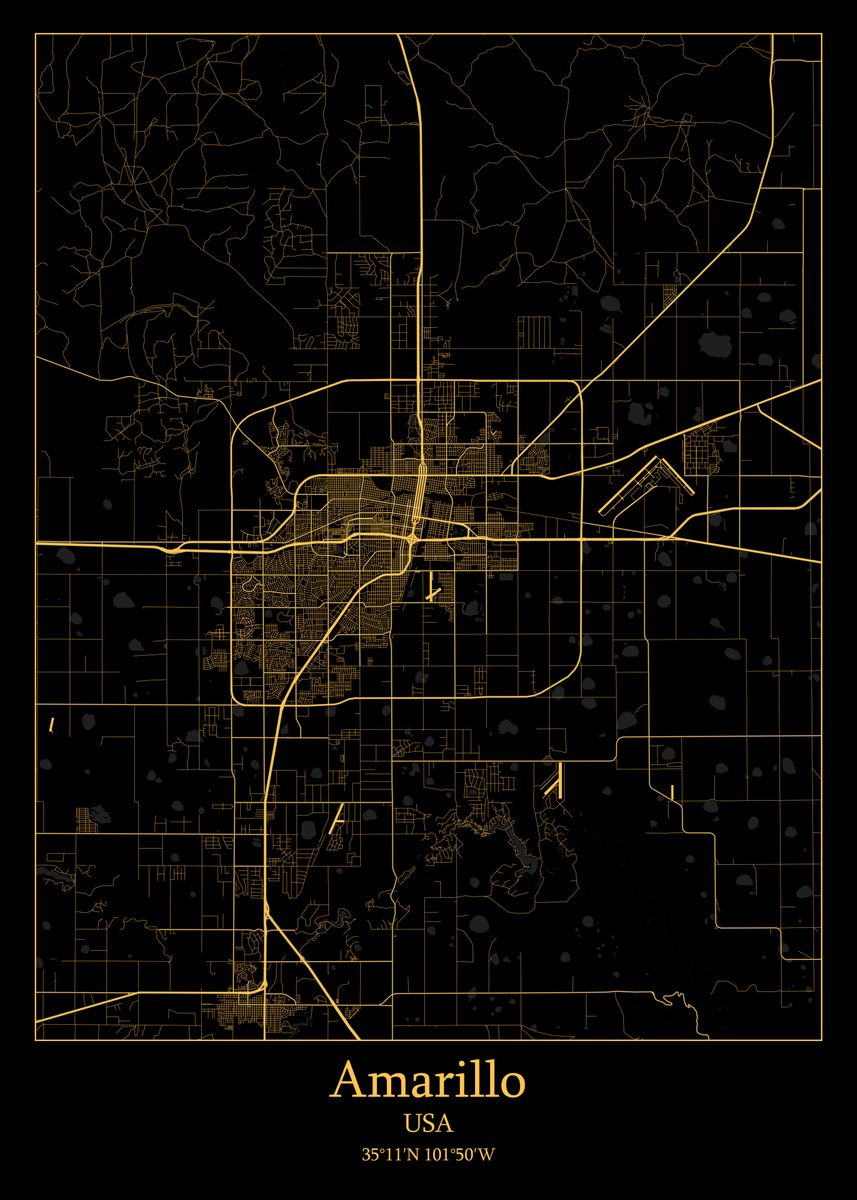 'Amarillo USA' Poster, picture, metal print, paint by Iwoko | Displate