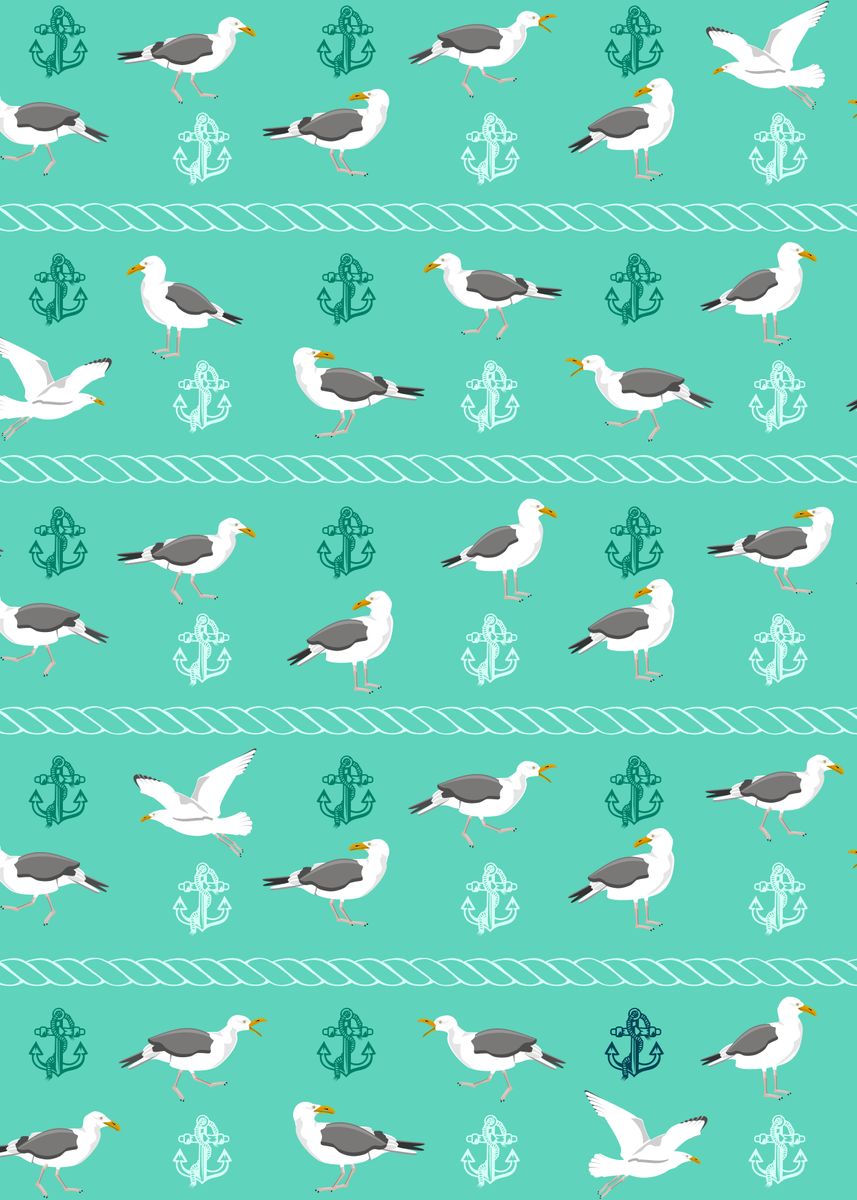 'Seagull Pattern' Poster by mailbox disco | Displate