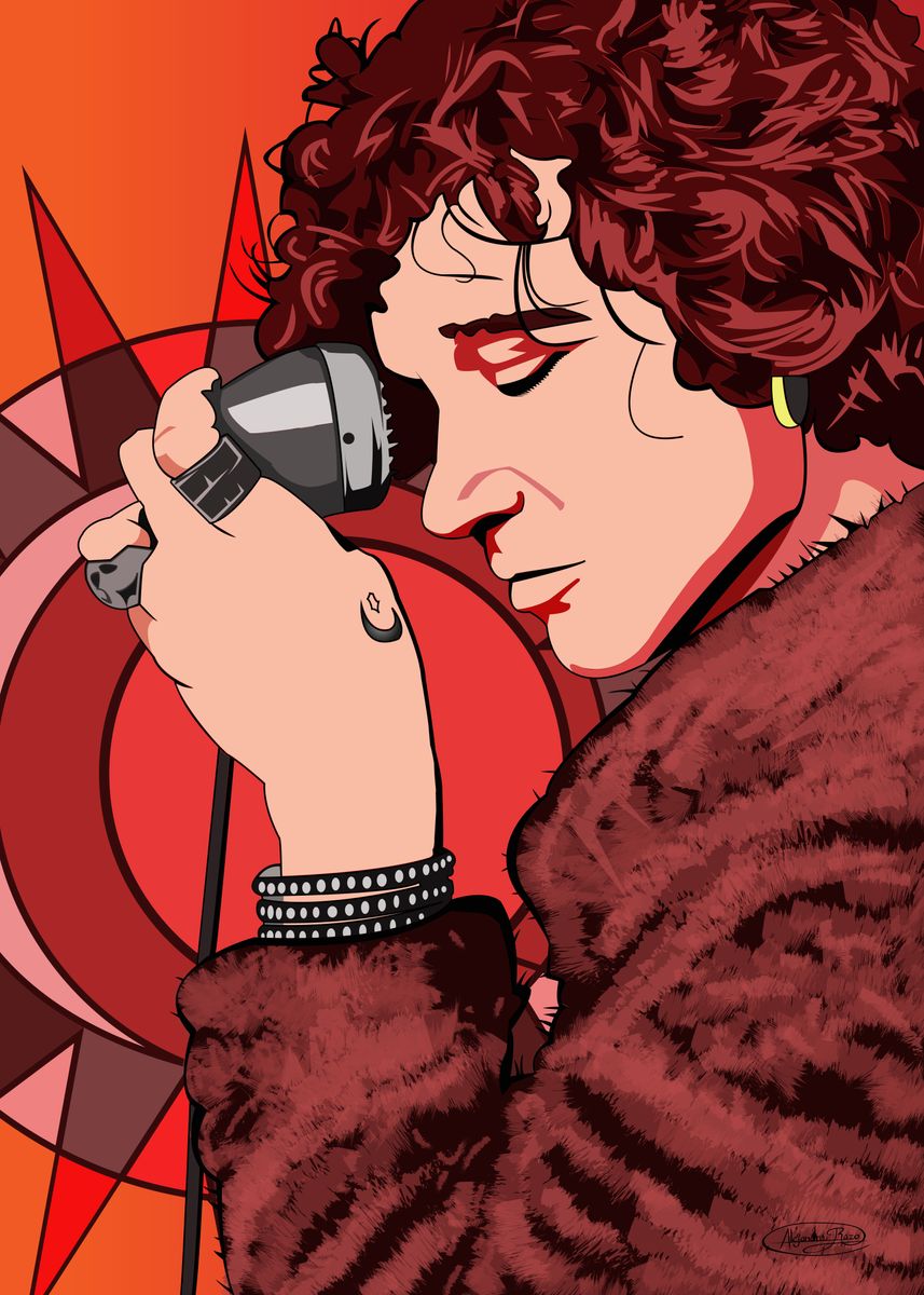 'Enrique Bunbury' Poster, picture, metal print, paint by Alejandro Razo ...