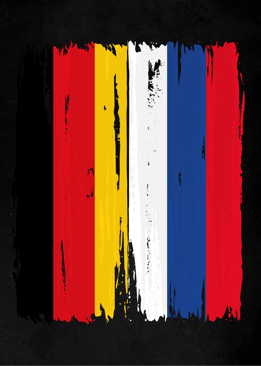 'Germany Russia Split Flag' Poster, picture, metal print, paint by ...