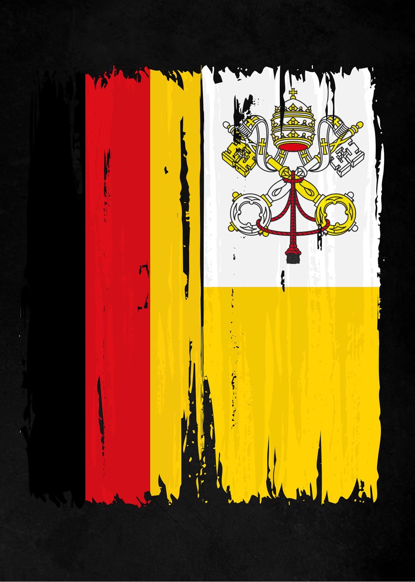 'Germany Vatican City Split' Poster, picture, metal print, paint by ...