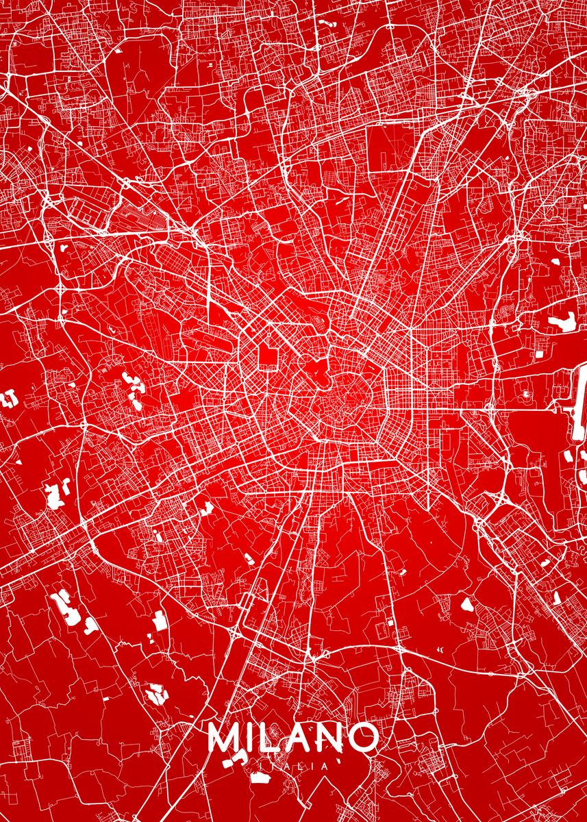 'Milano map' Poster by mapsies | Displate