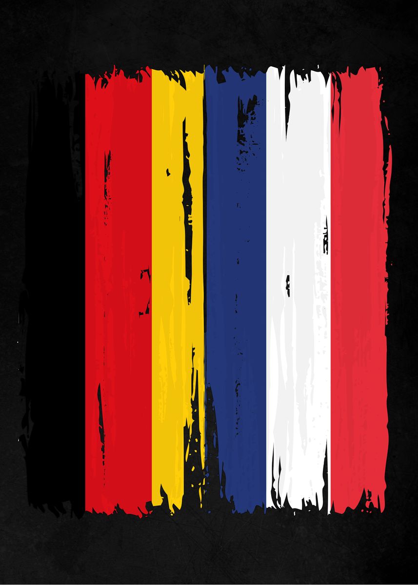 'Germany France Split Flag' Poster, picture, metal print, paint by ...