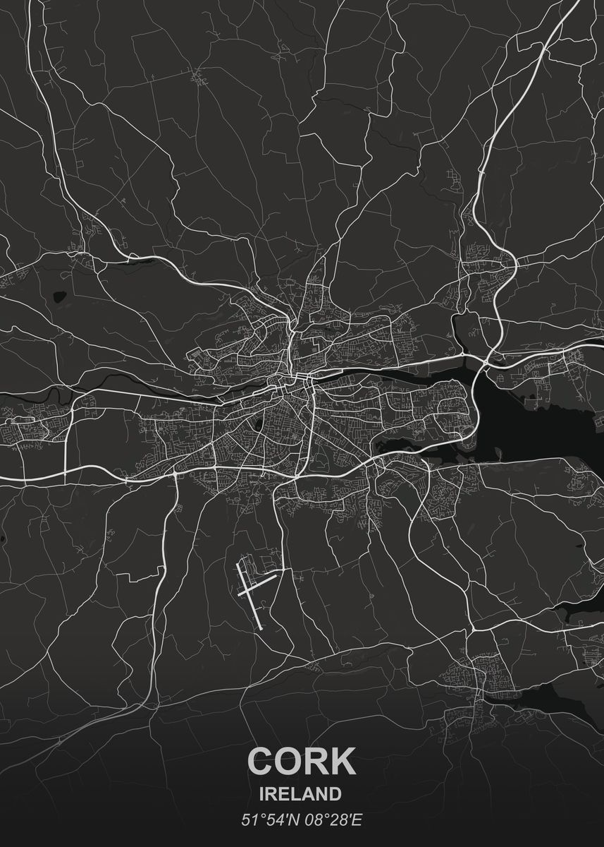 'CORK IRELAND' Poster, picture, metal print, paint by Iwoko | Displate