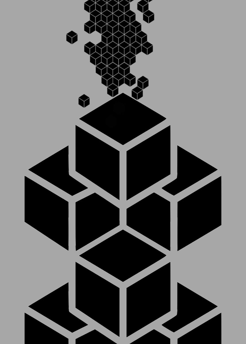 'Cubix' Poster, picture, metal print, paint by Infected Studio | Displate