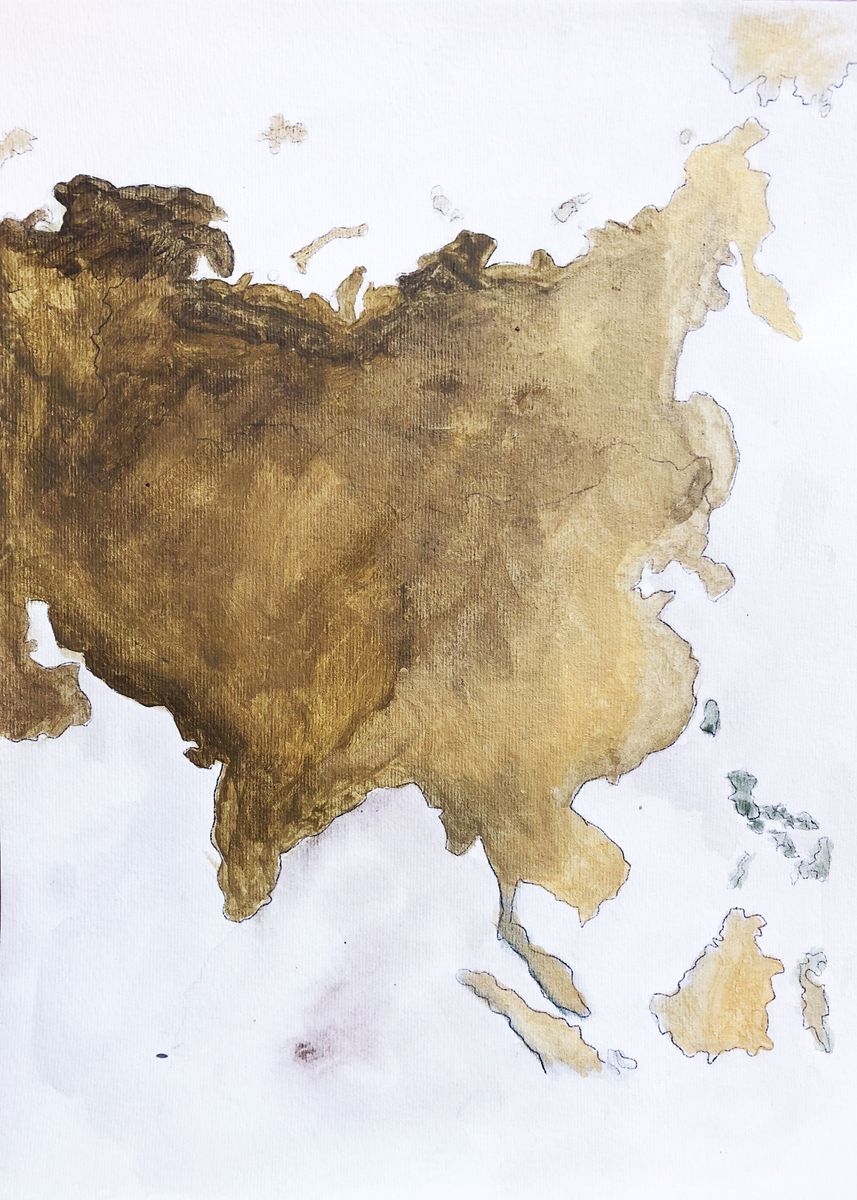 'Asia Map' Poster, picture, metal print, paint by Veronica Petrut ...