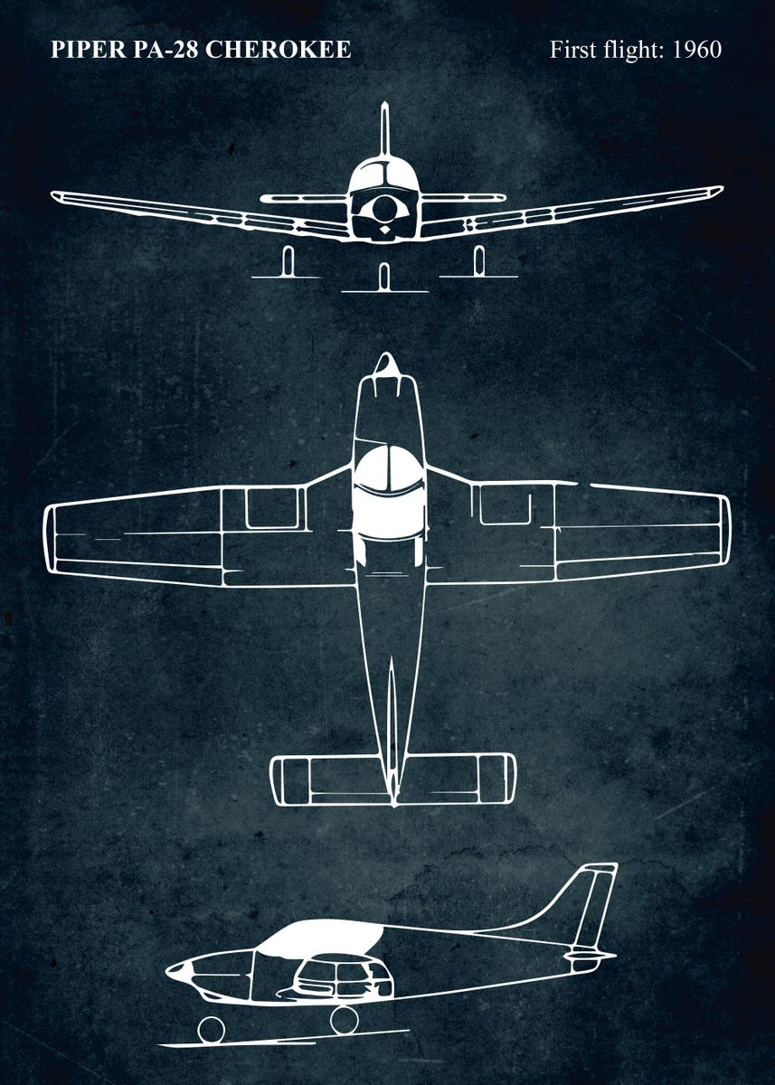 'No027 Piper PA28 ' Poster, picture, metal print, paint by Xavier ...