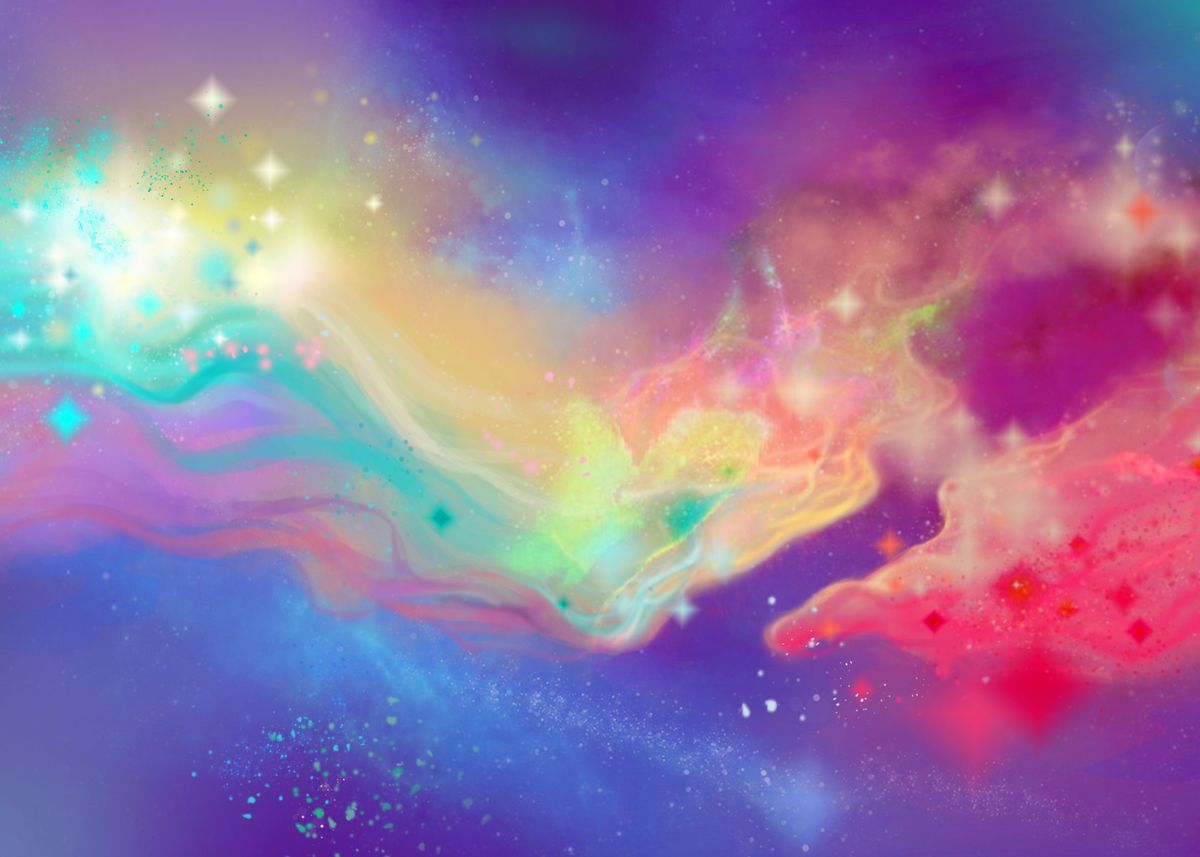 'Mermaid Nebula space no 4' Poster by Space Evie | Displate