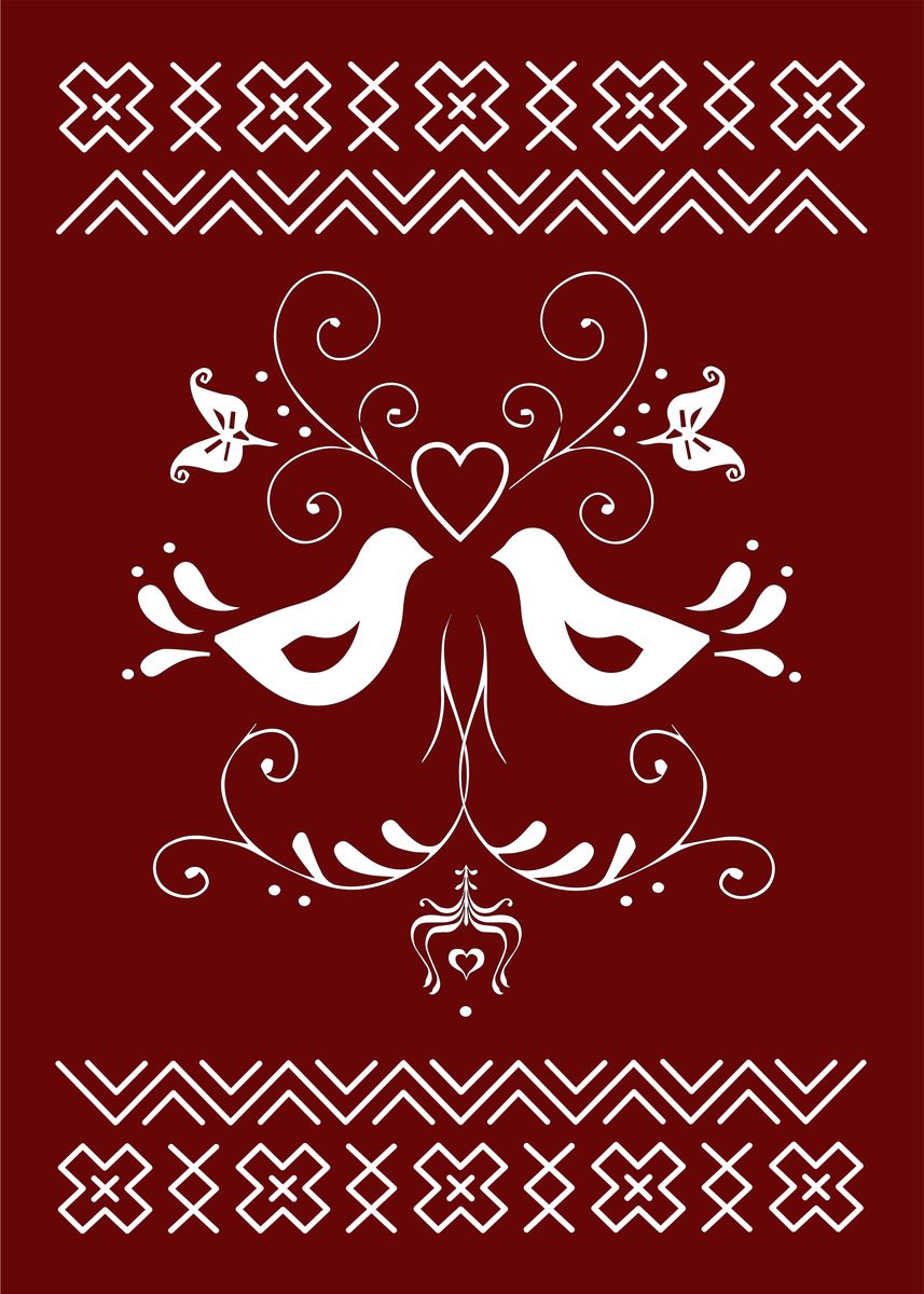 'Slovak folk bird' Poster, picture, metal print, paint by Simmie X ...