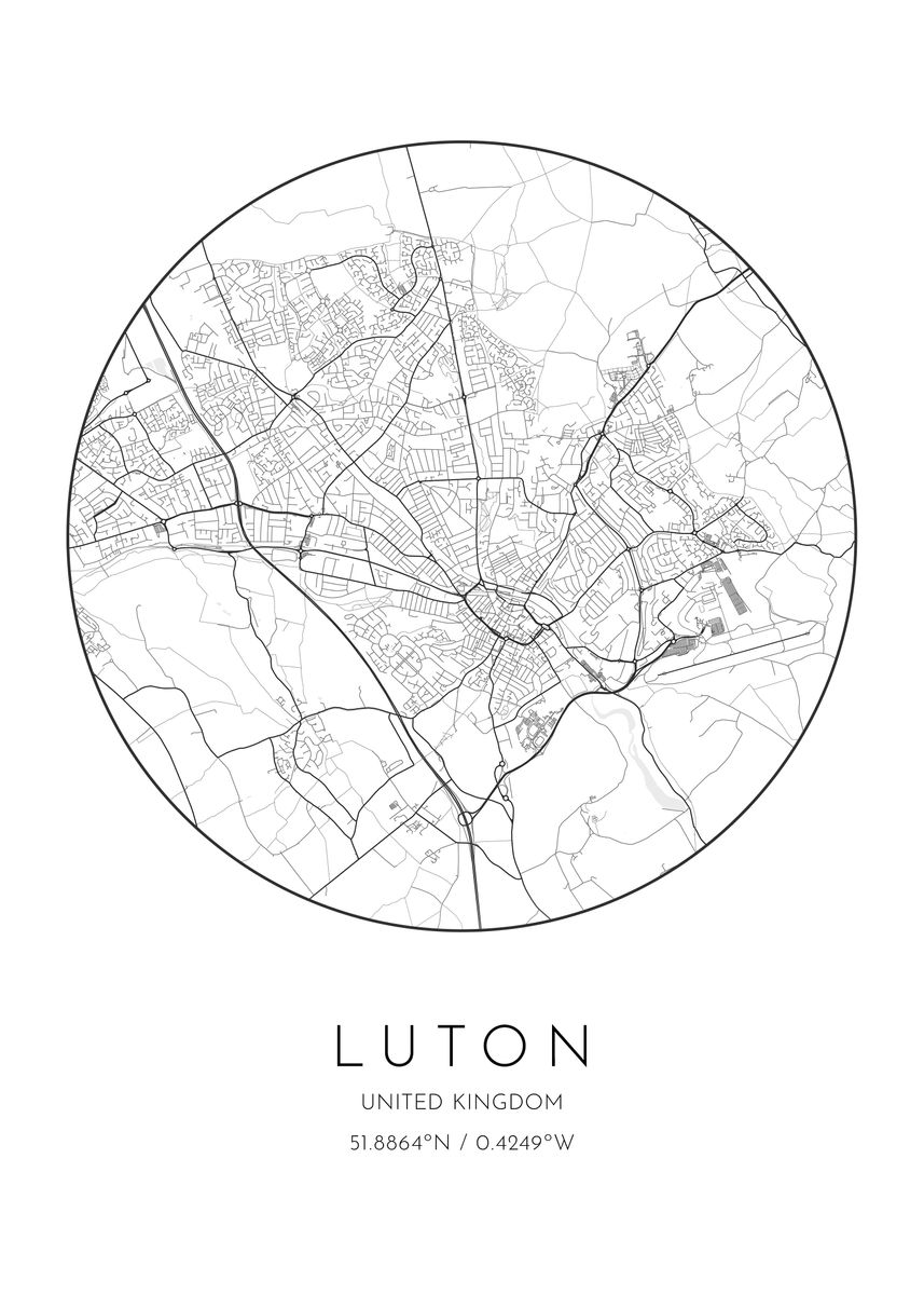 'Luton United Kingdom' Poster, picture, metal print, paint by Yak Yak ...
