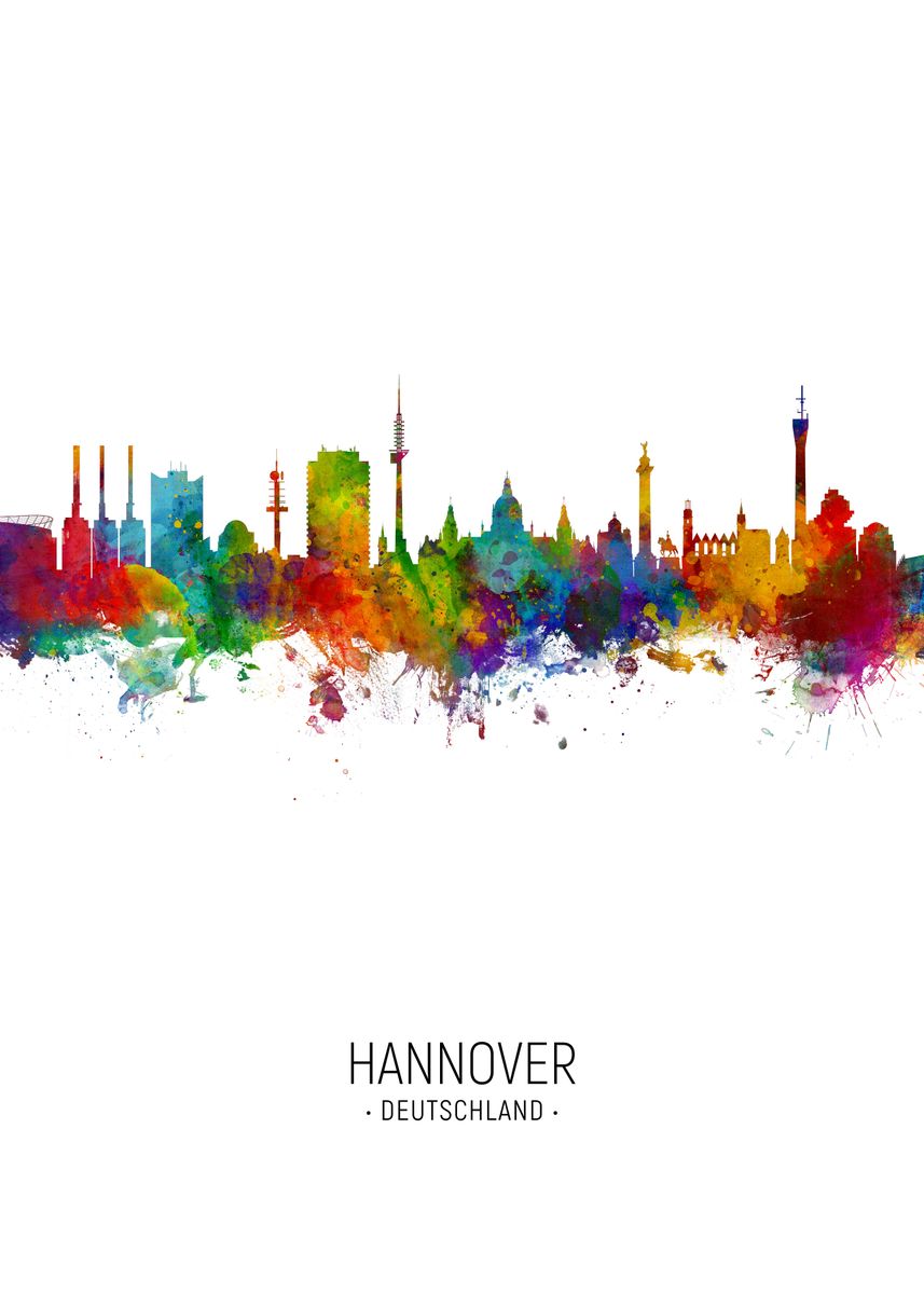'Hannover Germany Skyline' Poster by Michael Tompsett | Displate