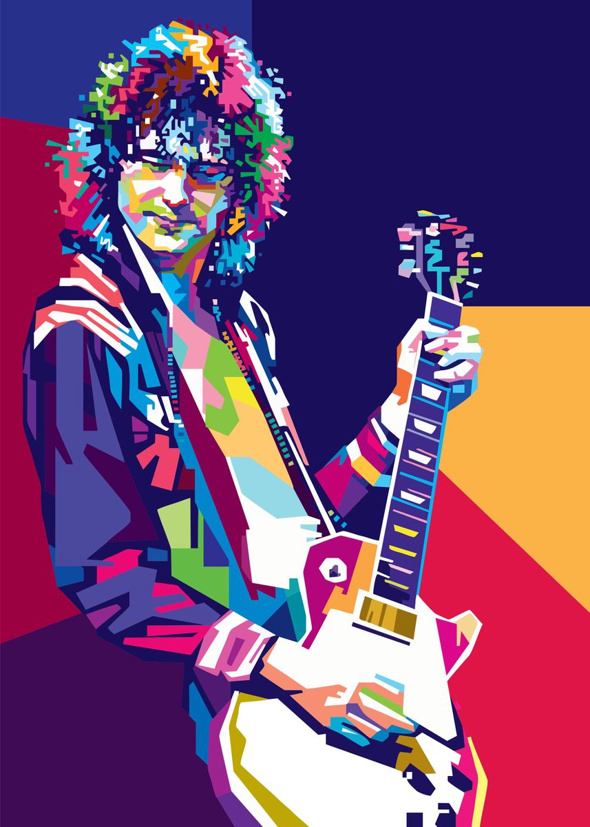 'Jimmy Page' Poster, picture, metal print, paint by Acongraphic Studio ...