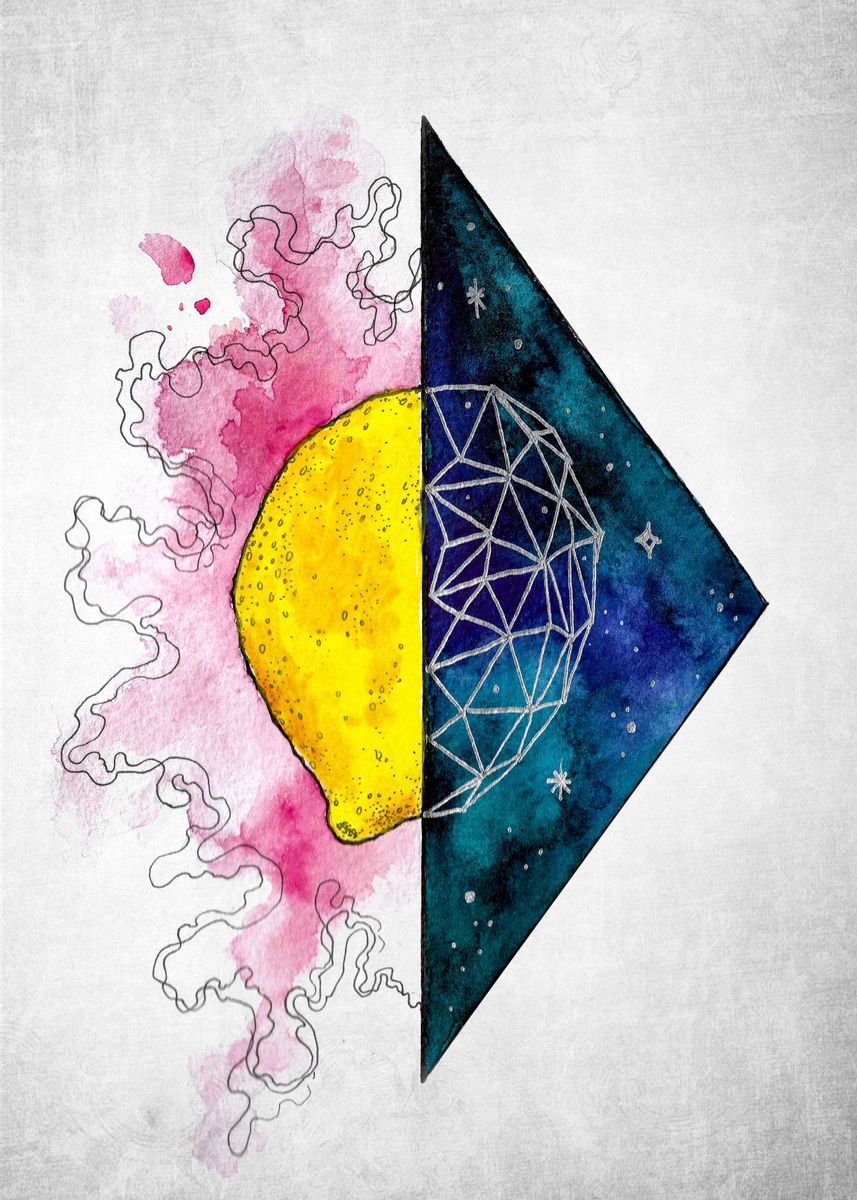 'Galaxy Lemon (color)' Poster, picture, metal print, paint by Kaisa ...