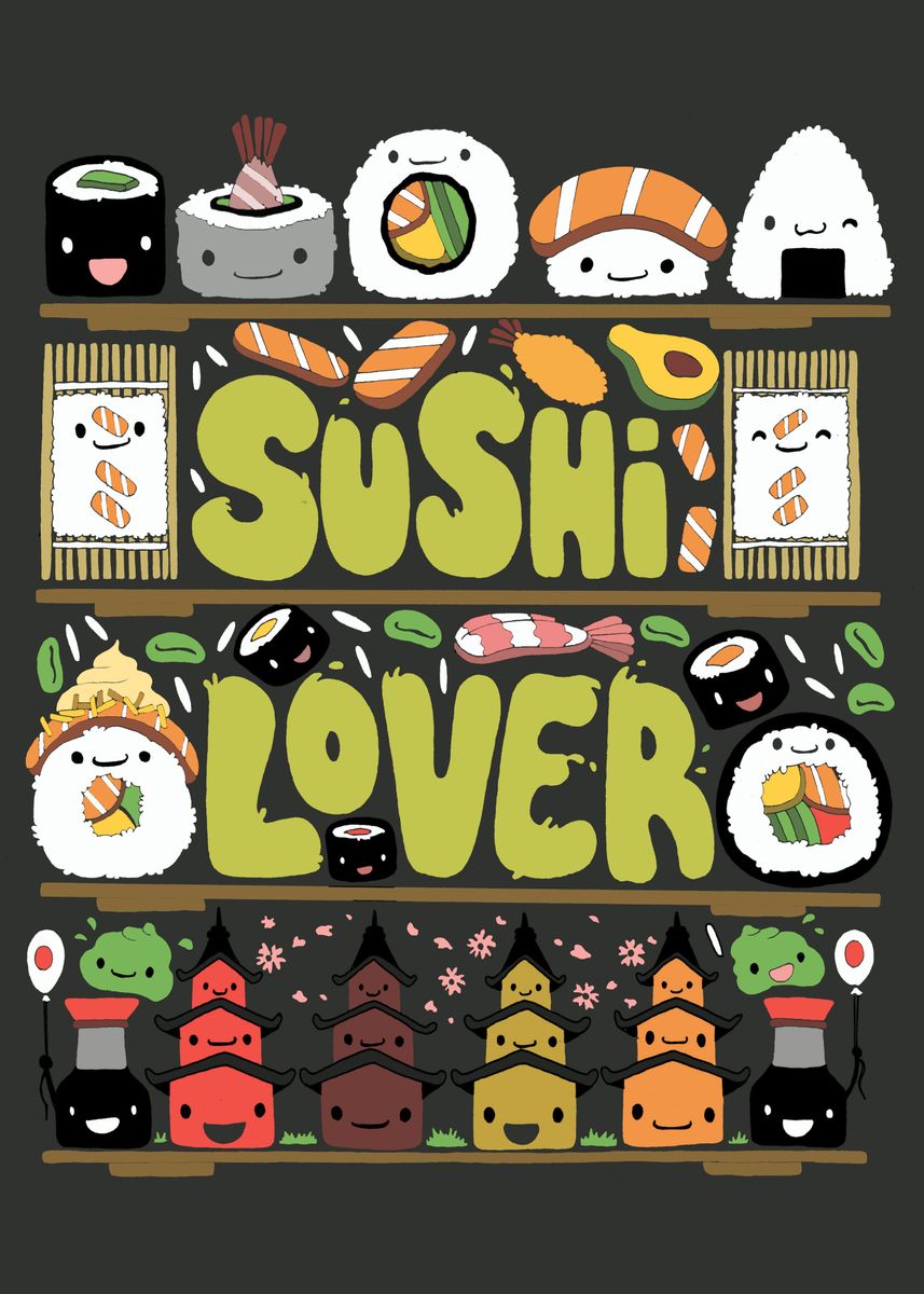 'Sushi Lover' Poster, picture, metal print, paint by Valentina Fabbri ...