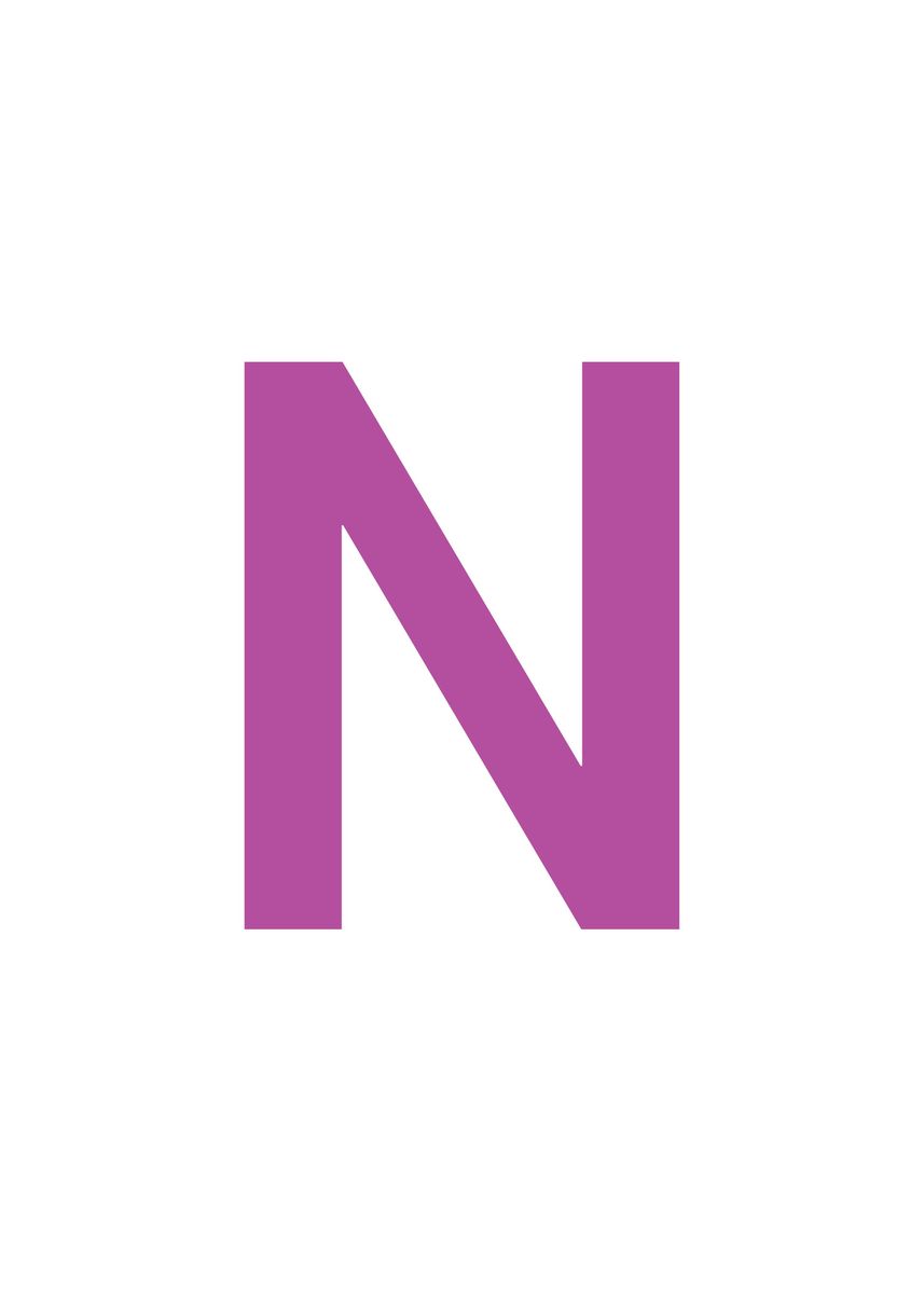 'Purple Letter N' Poster, picture, metal print, paint by Chris Weaver ...