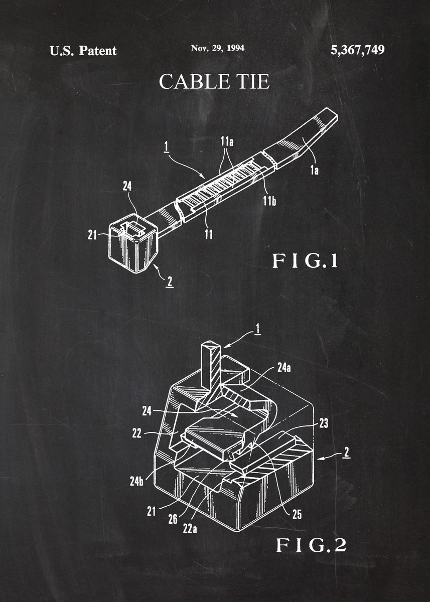 '1994 Cable Tie' Poster, picture, metal print, paint by Nicram K | Displate