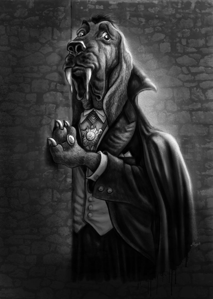 'Vampire Bloodhound Count' Poster, picture, metal print, paint by Mudge ...