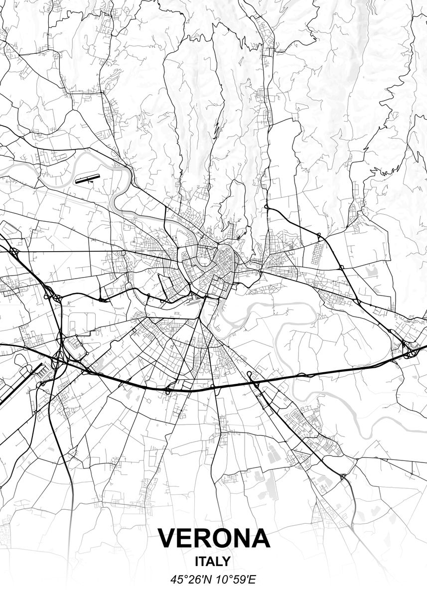 'VERONA ITALY' Poster, picture, metal print, paint by Iwoko | Displate