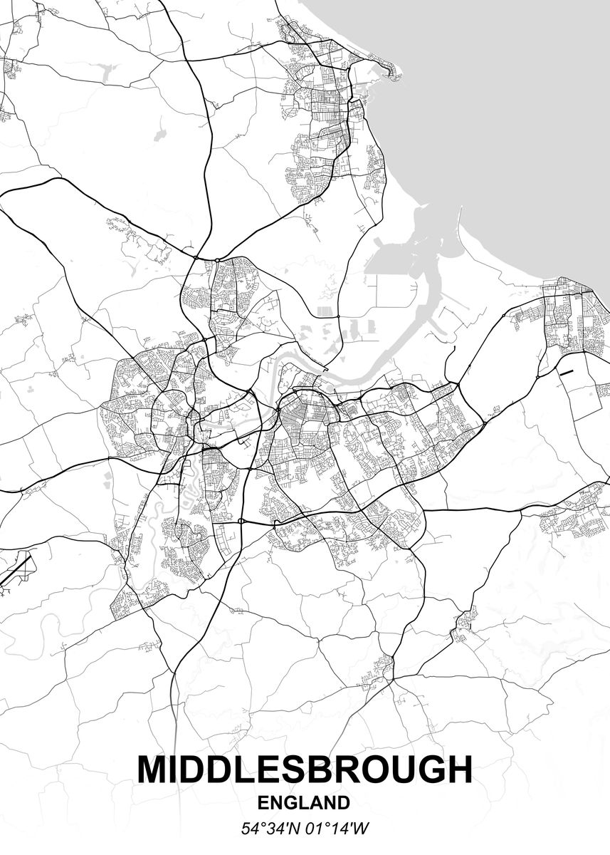 'MIDDLESBROUGH ENGLAND' Poster, picture, metal print, paint by Iwoko ...