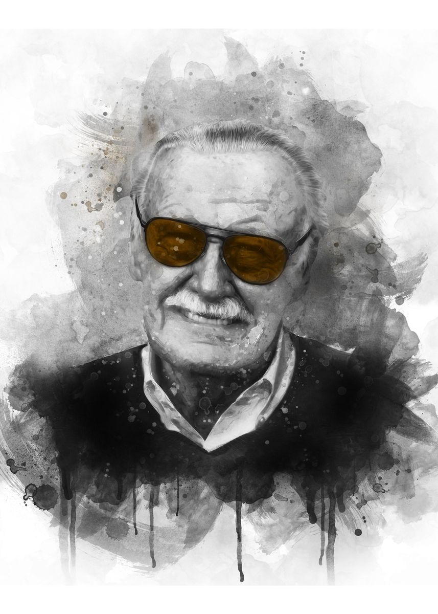 'Stan Lee ' Poster, picture, metal print, paint by Kitty Kit | Displate