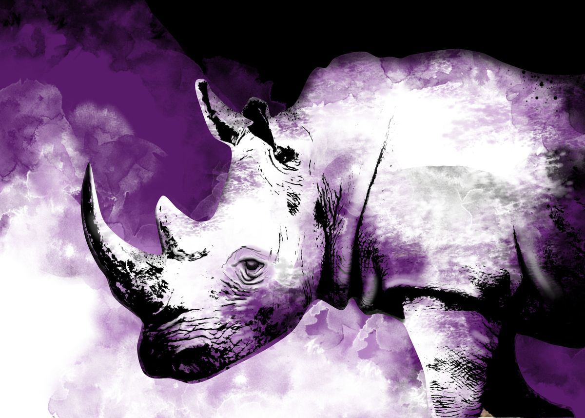 'Abstract rhino' Poster by Riki Armstrong | Displate