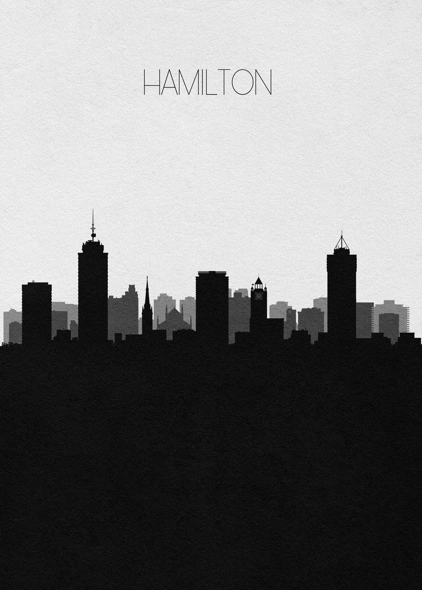 'Hamilton Skyline' Poster by Deniz A. | Displate