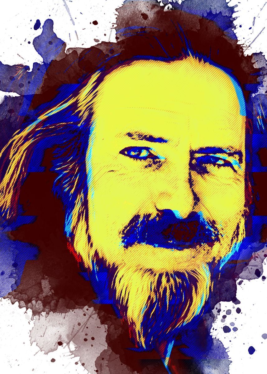 'Alan Watts' Poster, picture, metal print, paint by Kitty Kit | Displate