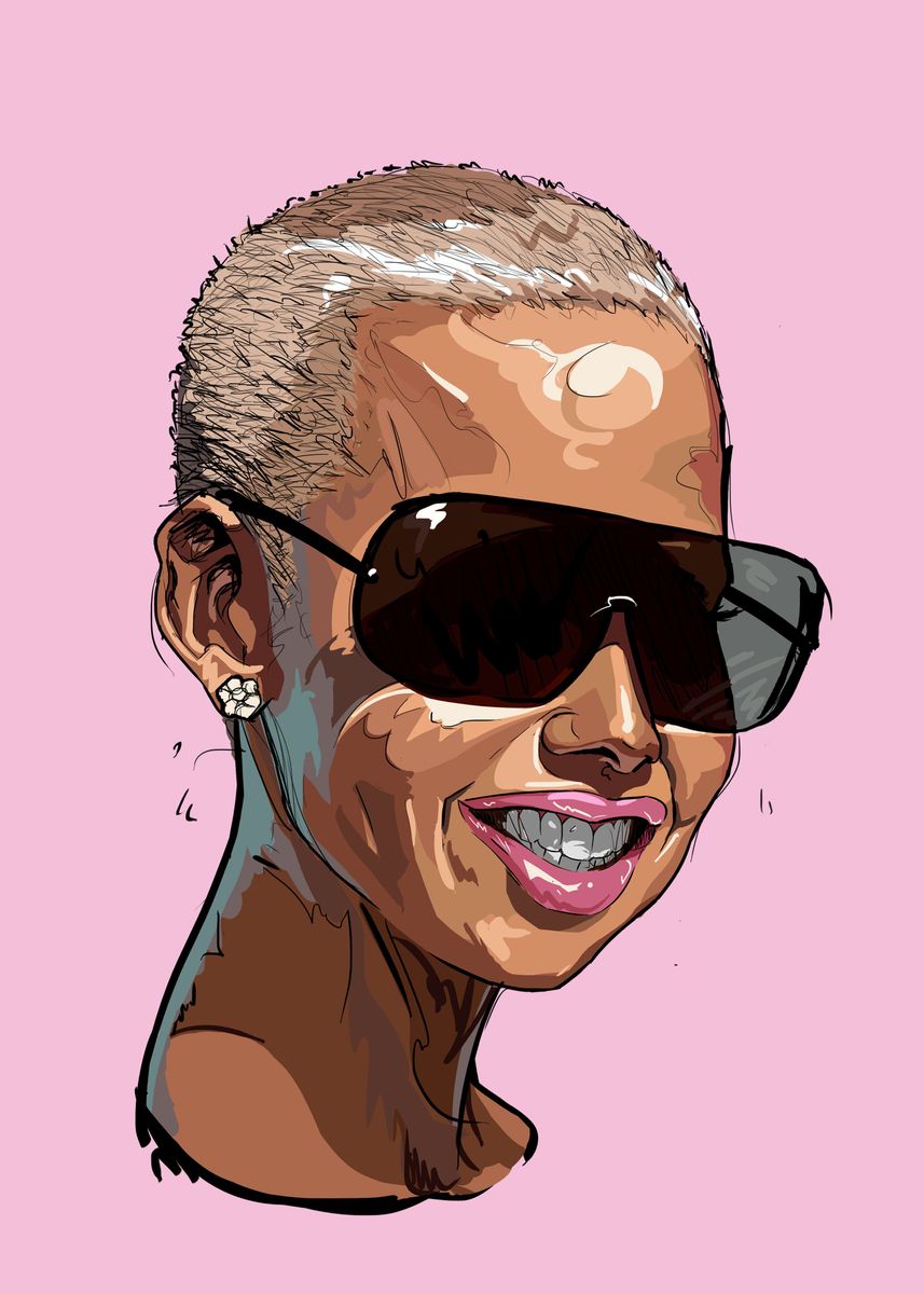 'Amber Rose' Poster, picture, metal print, paint by Dayo Richard | Displate
