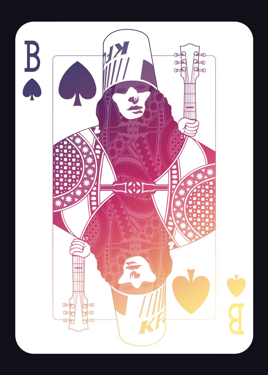 'Big B Playing Card' Poster, picture, metal print, paint by 1337 ...