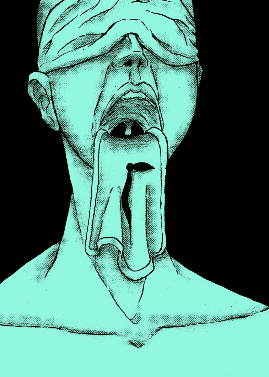 'drooling Time' Poster, picture, metal print, paint by Feldiarts | Displate