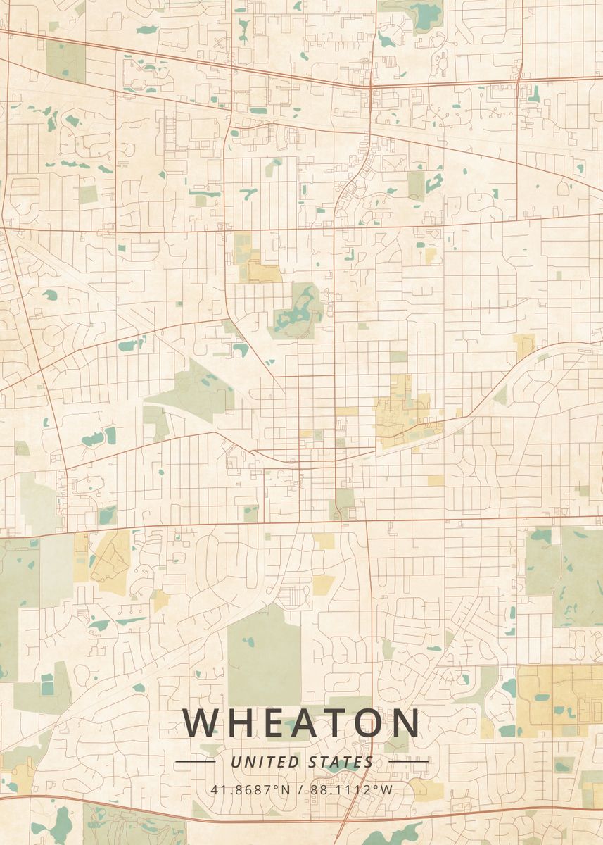 'Wheaton United States' Poster, picture, metal print, paint by Designer ...