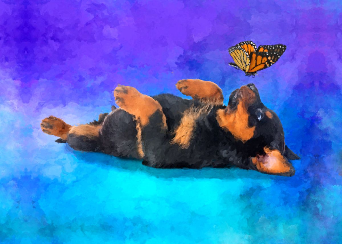 'Rottweiler puppy' Poster by Lioudmila Perry | Displate