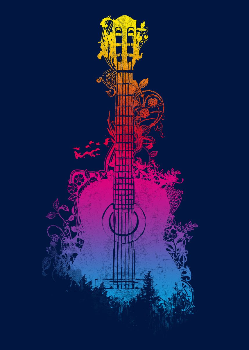 'nature tune' Poster, picture, metal print, paint by Kharma Zero | Displate