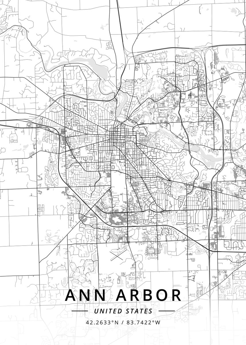 'Ann Arbor United States' Poster, picture, metal print, paint by ...