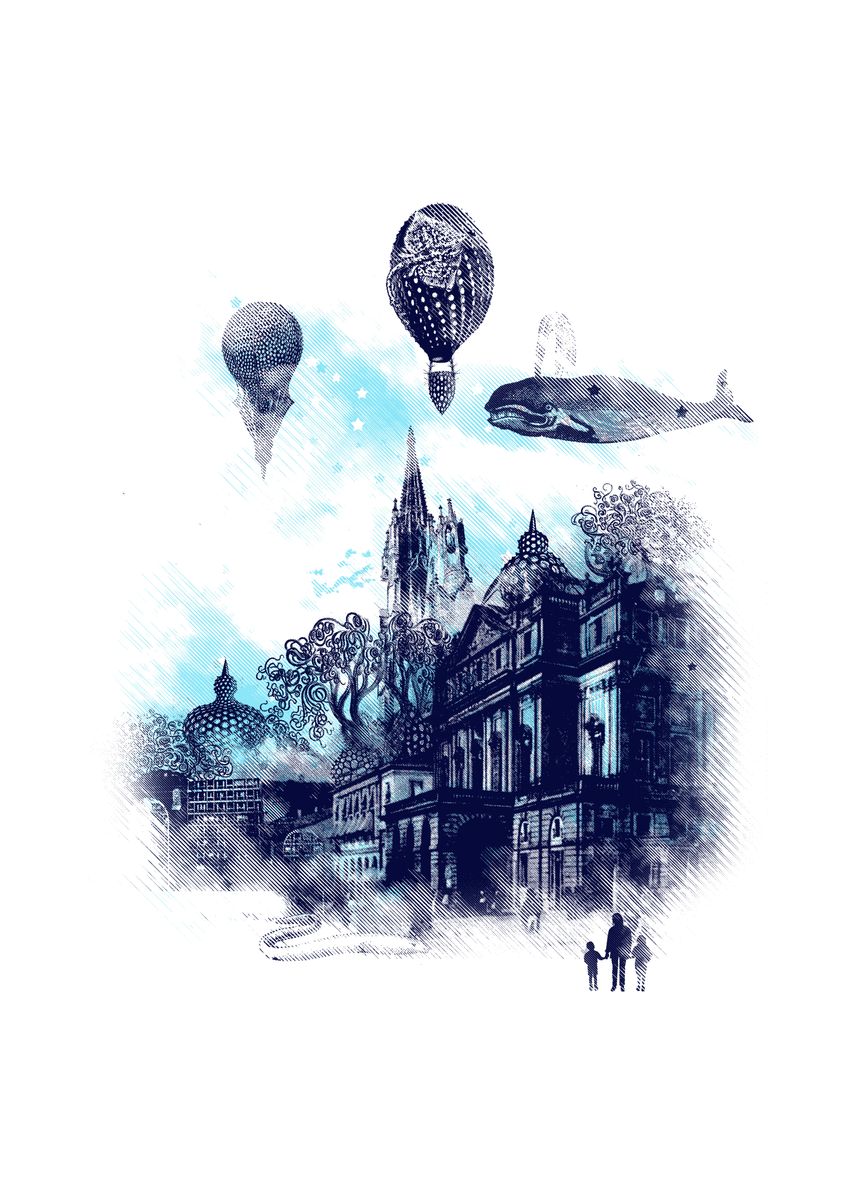 'strange town' Poster by Kharma Zero | Displate