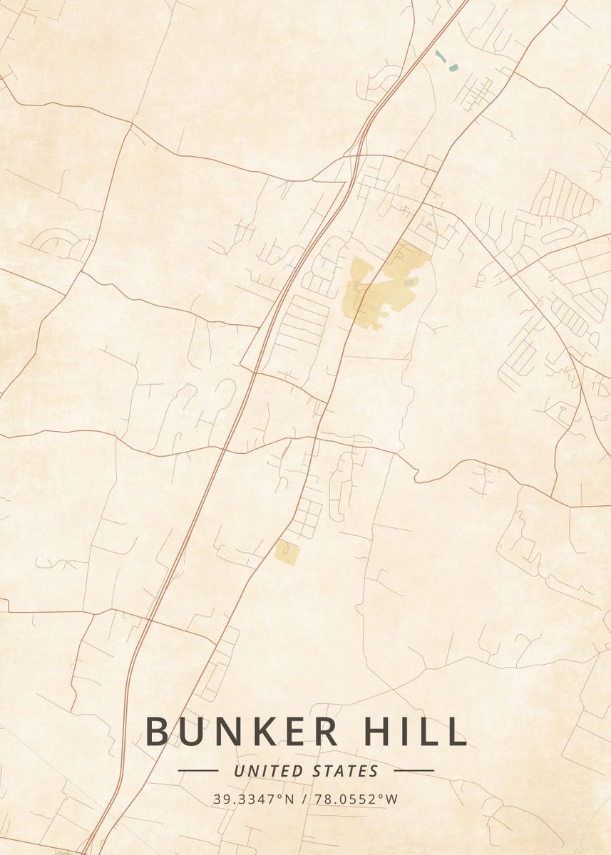 'Bunker Hill United States' Poster by Designer Map Art | Displate