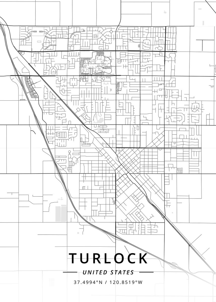 'Turlock United States' Poster by Designer Map Art | Displate