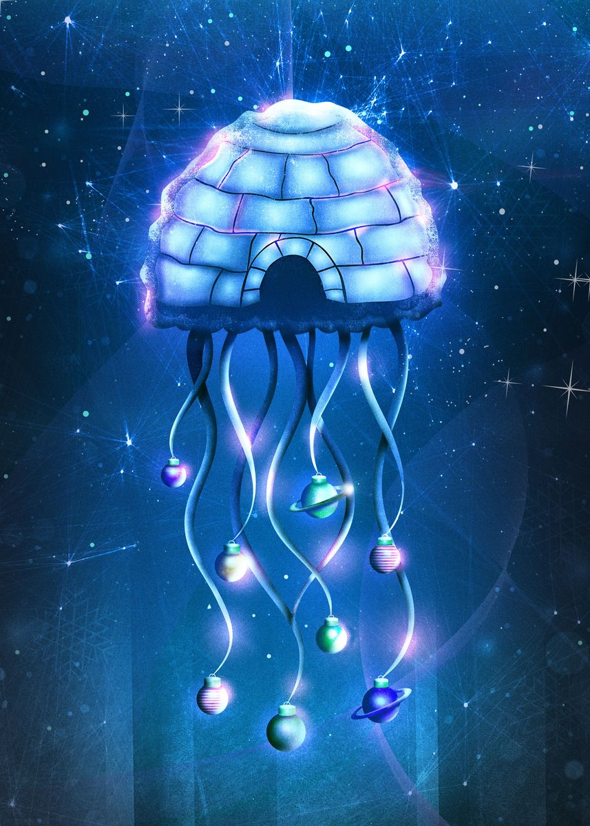 'Christmas Jellyfish' Poster by Spectokular Schwebewesen Art and ...