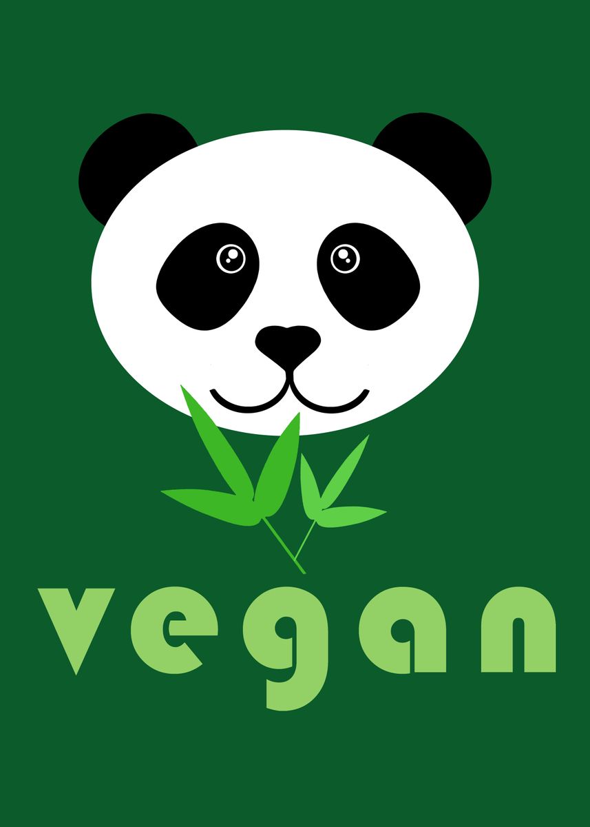 'Panda Vegan' Poster, picture, metal print, paint by Carlos Marques ...