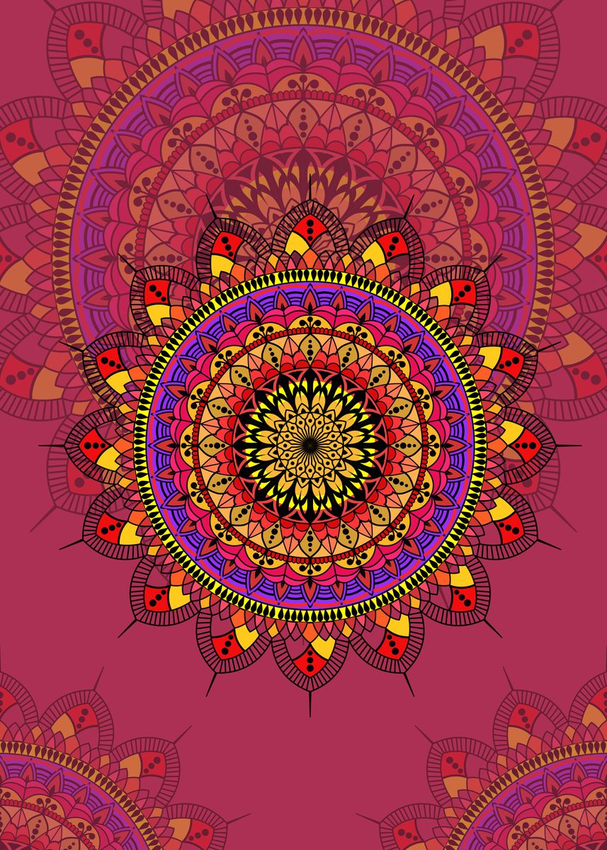 'floral mandala pattern' Poster, picture, metal print, paint by japan ...