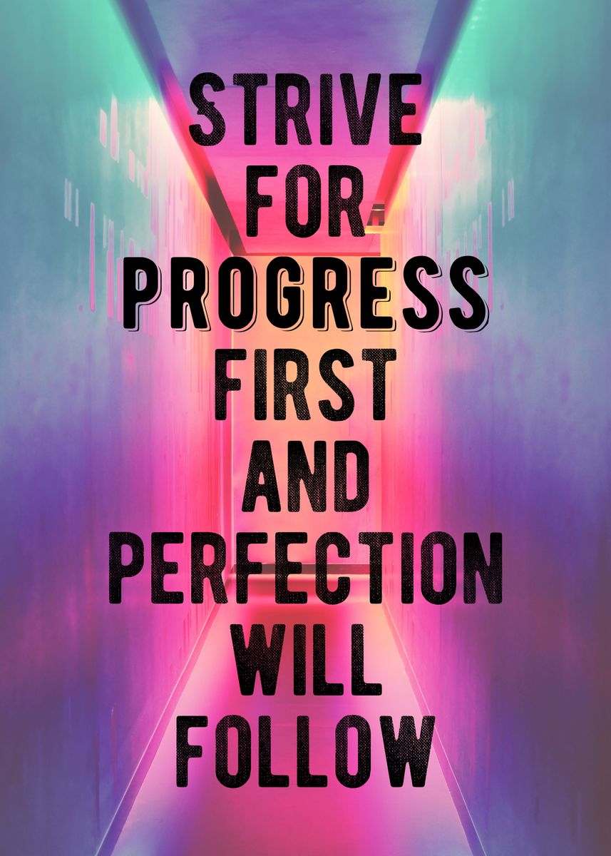 'Strive For Progress' Poster by Motivational Flow | Displate