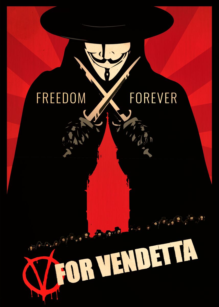 'V' Poster, picture, metal print, paint by Rich Astbury | Displate