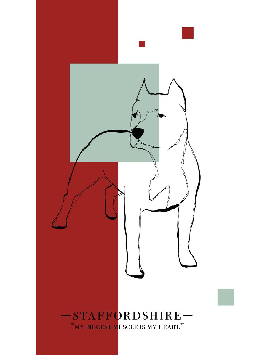 'Staffordshire terrier' Poster by sevendots and pakozdi | Displate