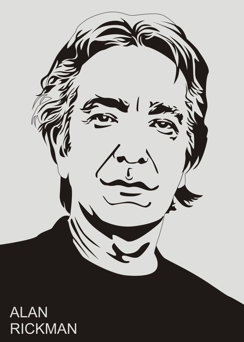 'Alan Rickman Line Art' Poster, picture, metal print, paint by Dicky ...